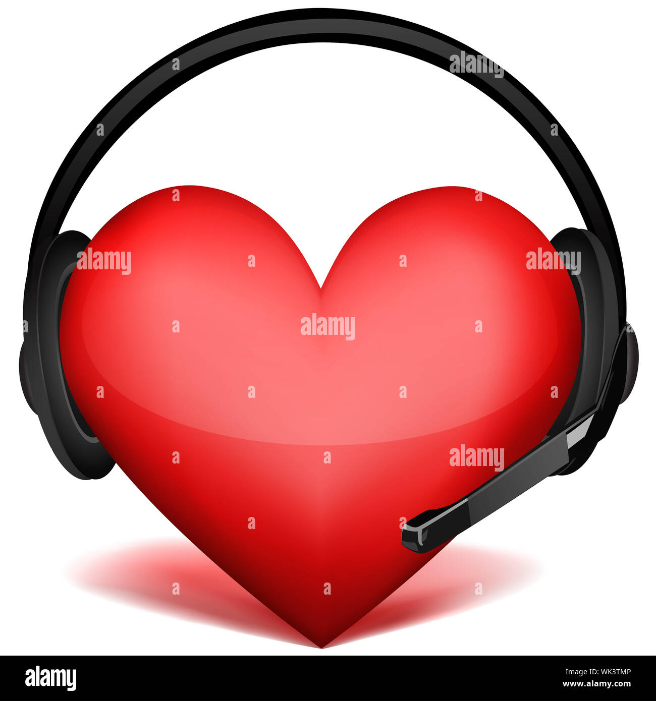 illustration of headphone with heart on white background Stock Photo ...