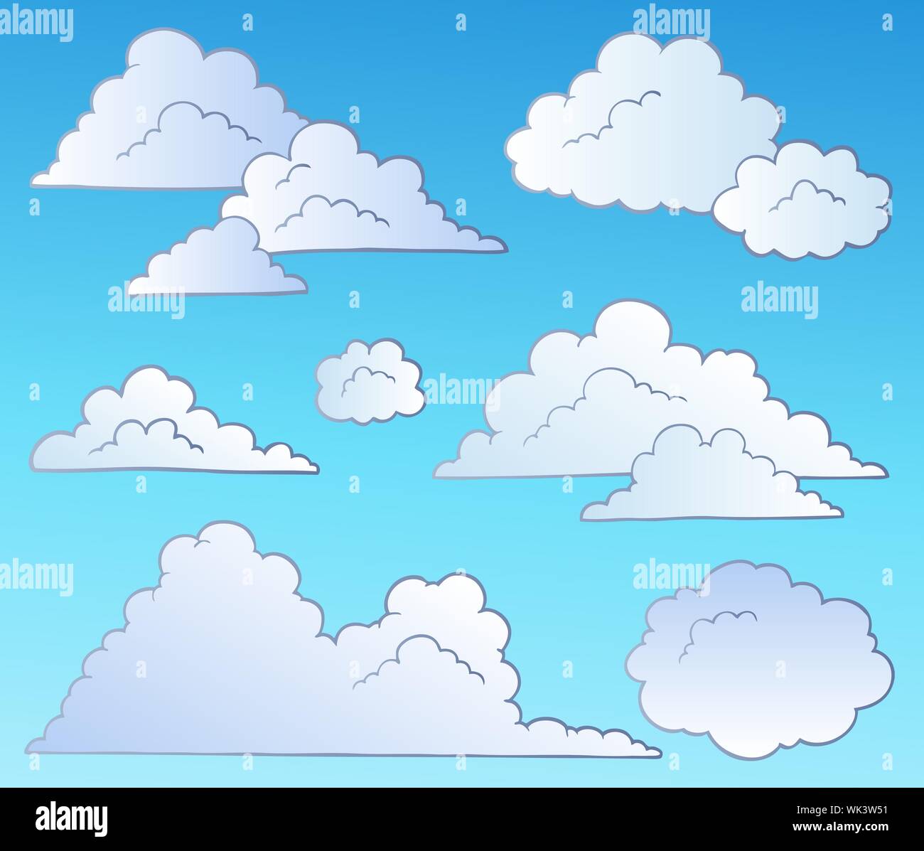 Cartoon clouds collection - vector illustration Stock Photo - Alamy