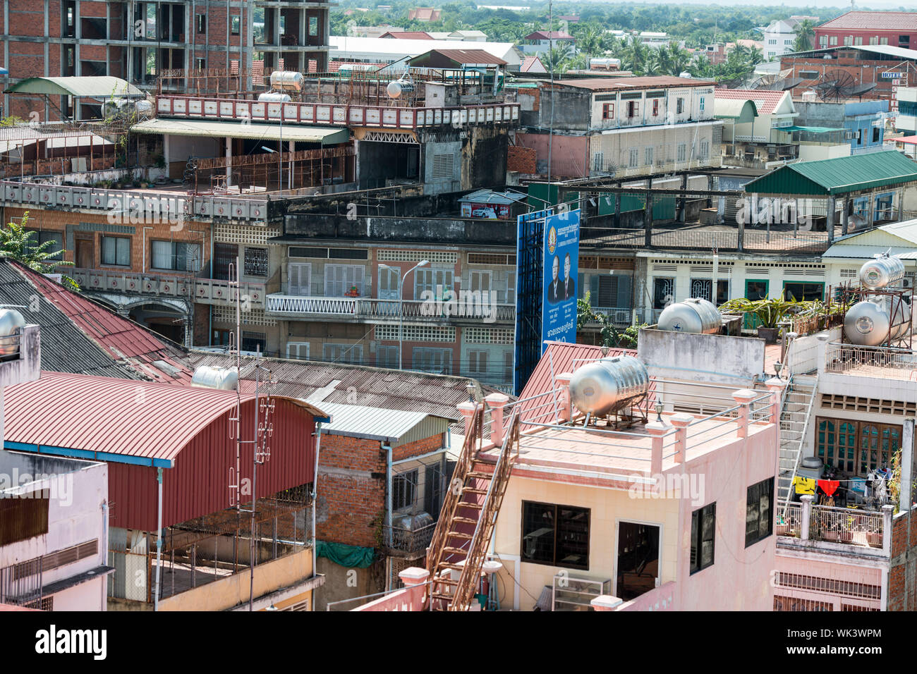 a view of the city centre of Battambang in Cambodia. Cambodia ...