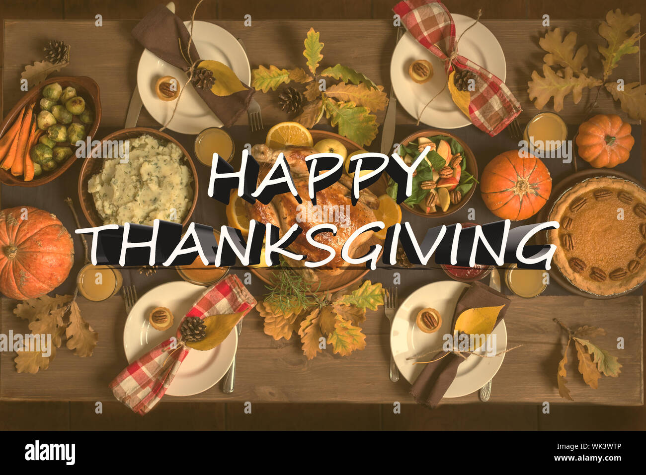 Thanksgiving Celebration Traditional Dinner Setting Food Concept ...