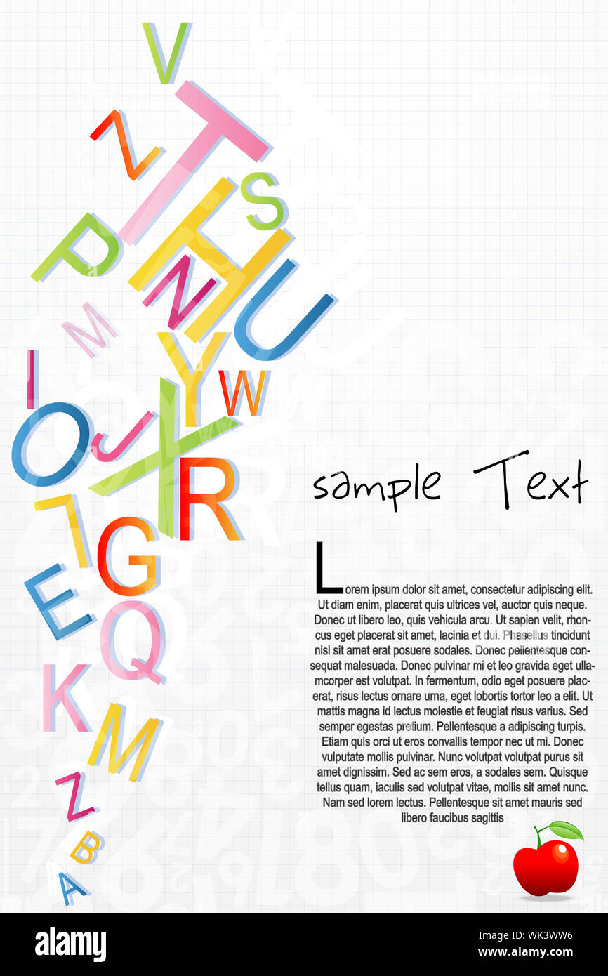 illustration of colorful alphabetical background Stock Photo - Alamy