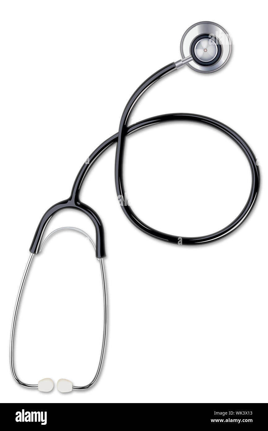 illustration of stethoscope on isolated background Stock Photo - Alamy