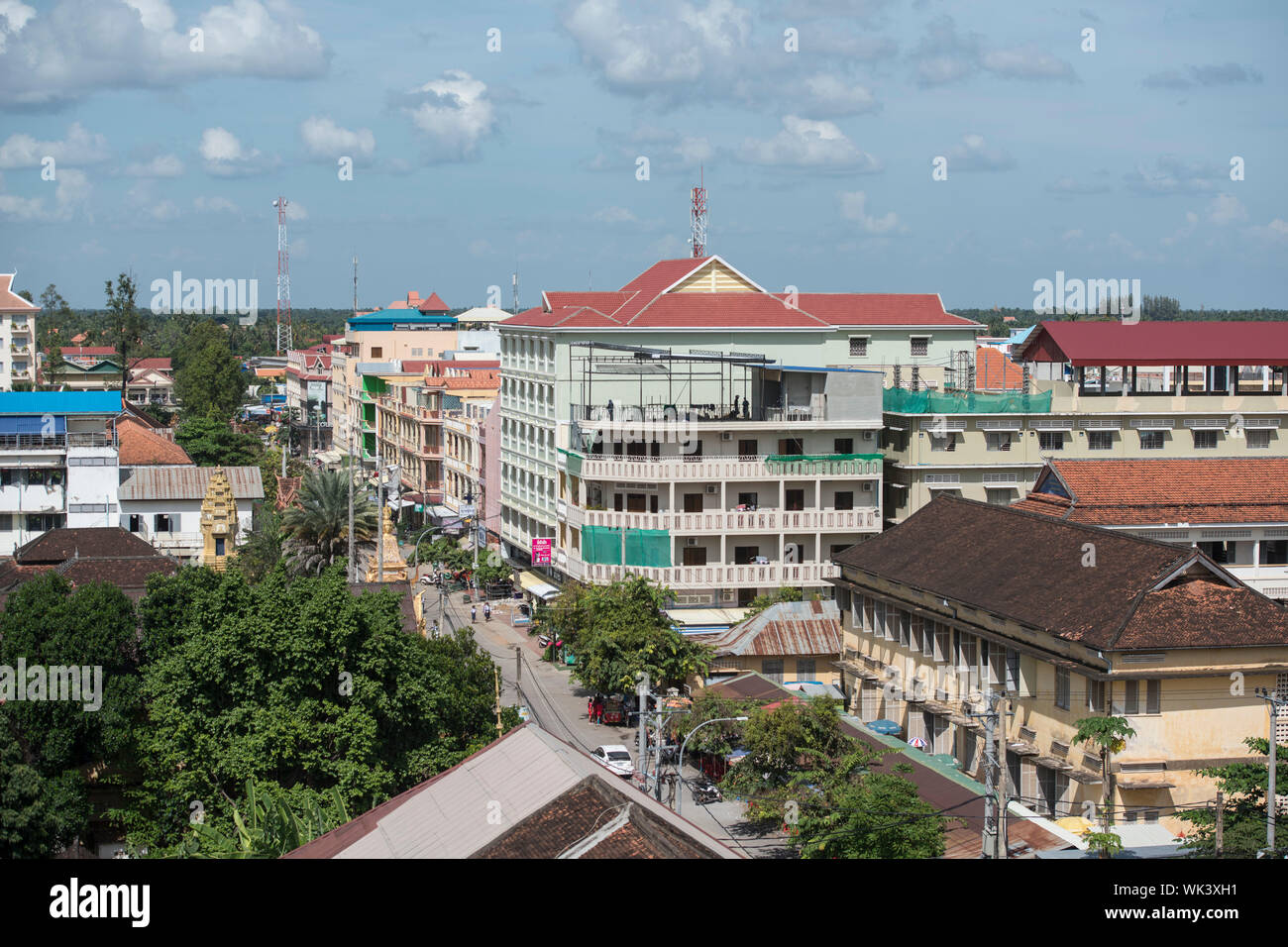 a view of the city centre of Battambang in Cambodia. Cambodia ...