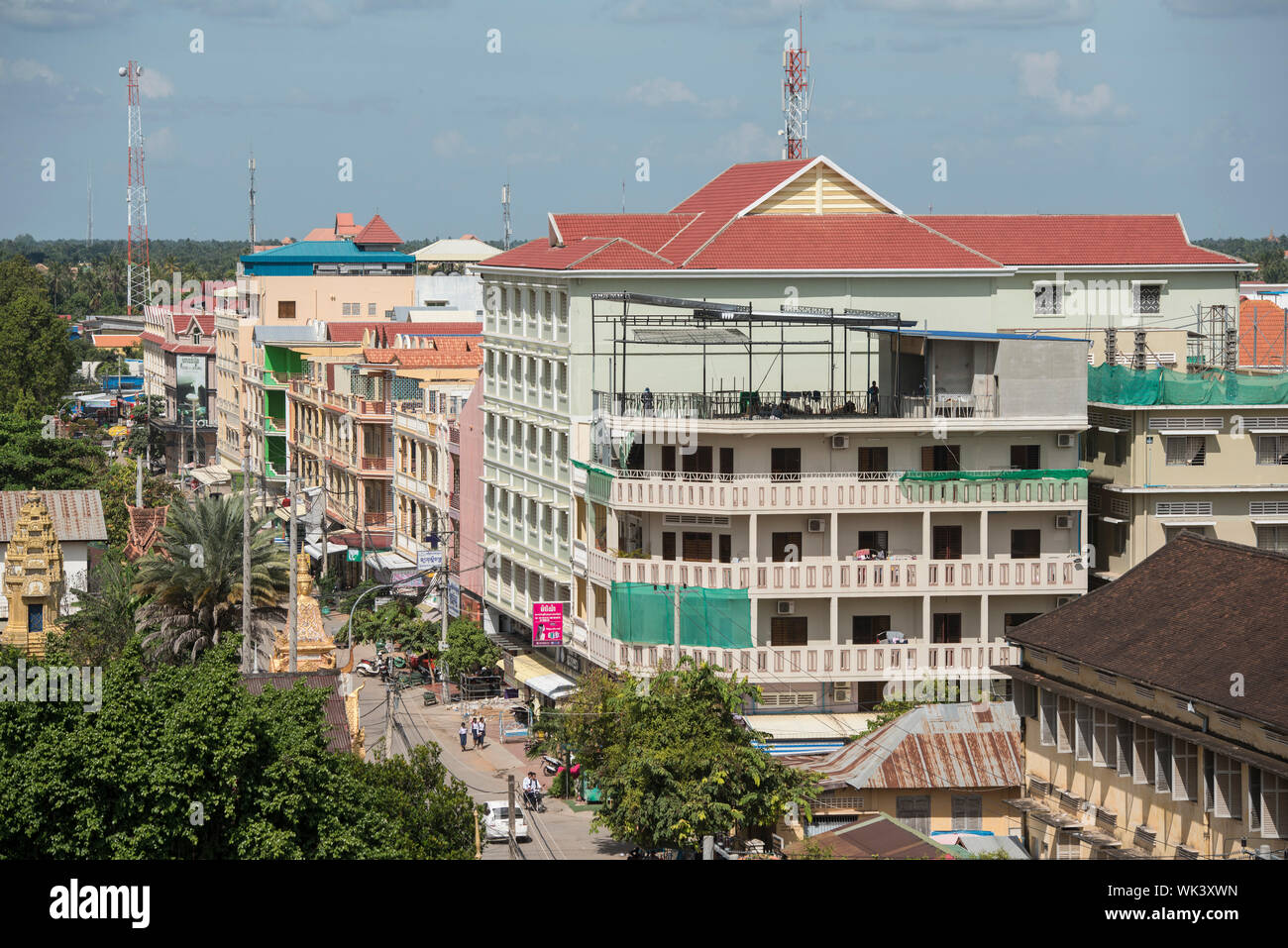 a view of the city centre of Battambang in Cambodia. Cambodia ...
