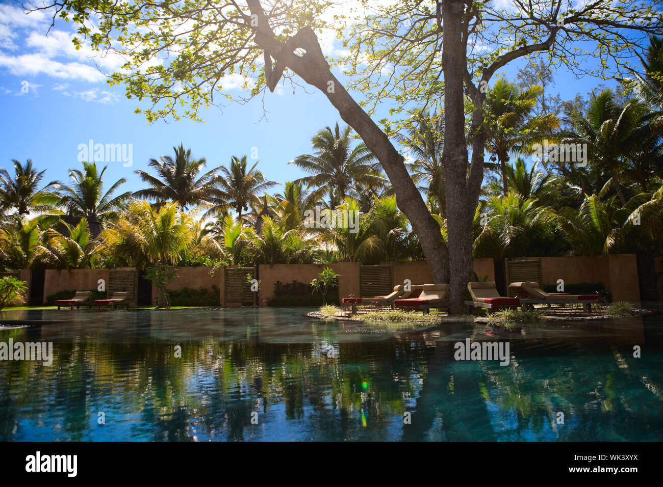 Beautiful swimming pool in luxury resort Stock Photo - Alamy
