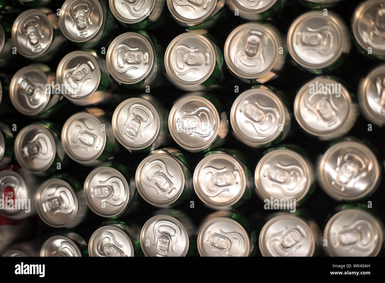 Beer cans stand in a row in the store Stock Photo - Alamy