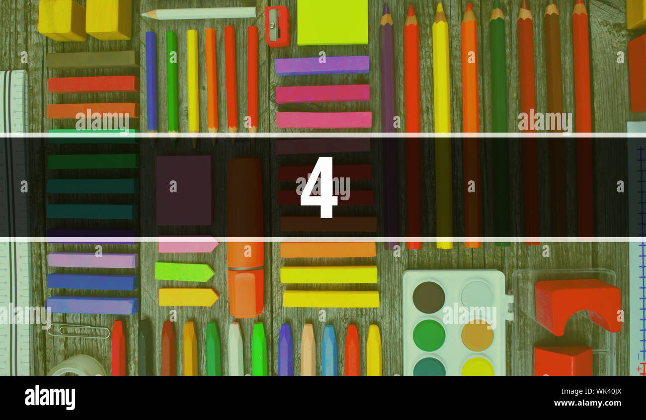 4 text with Back to school wallpaper. 4 and School Education background ...