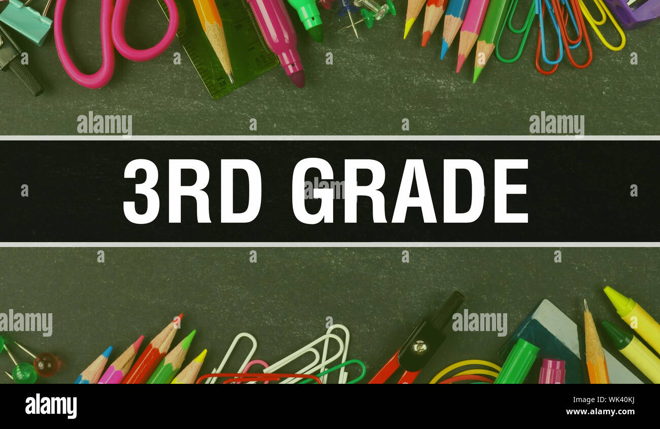 3rd grade text written on Education background of Back to School ...