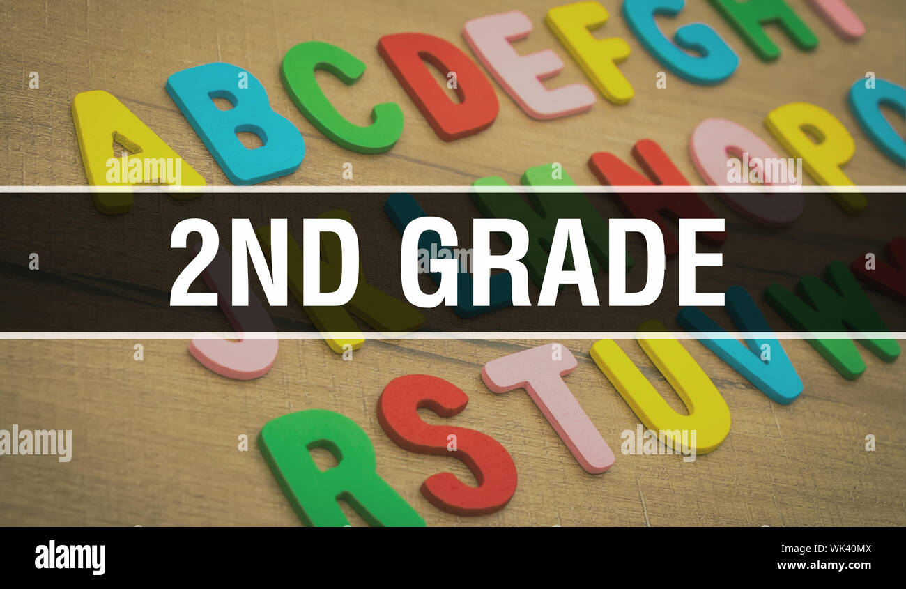 2nd grade with Back to school Education concept background. Abstract ...