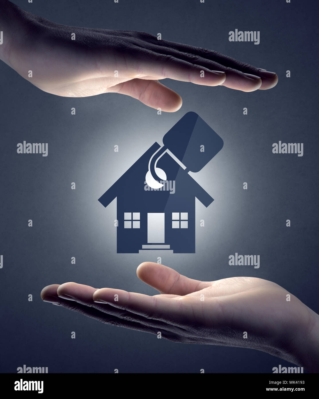 Hands protecting house hi-res stock photography and images - Alamy