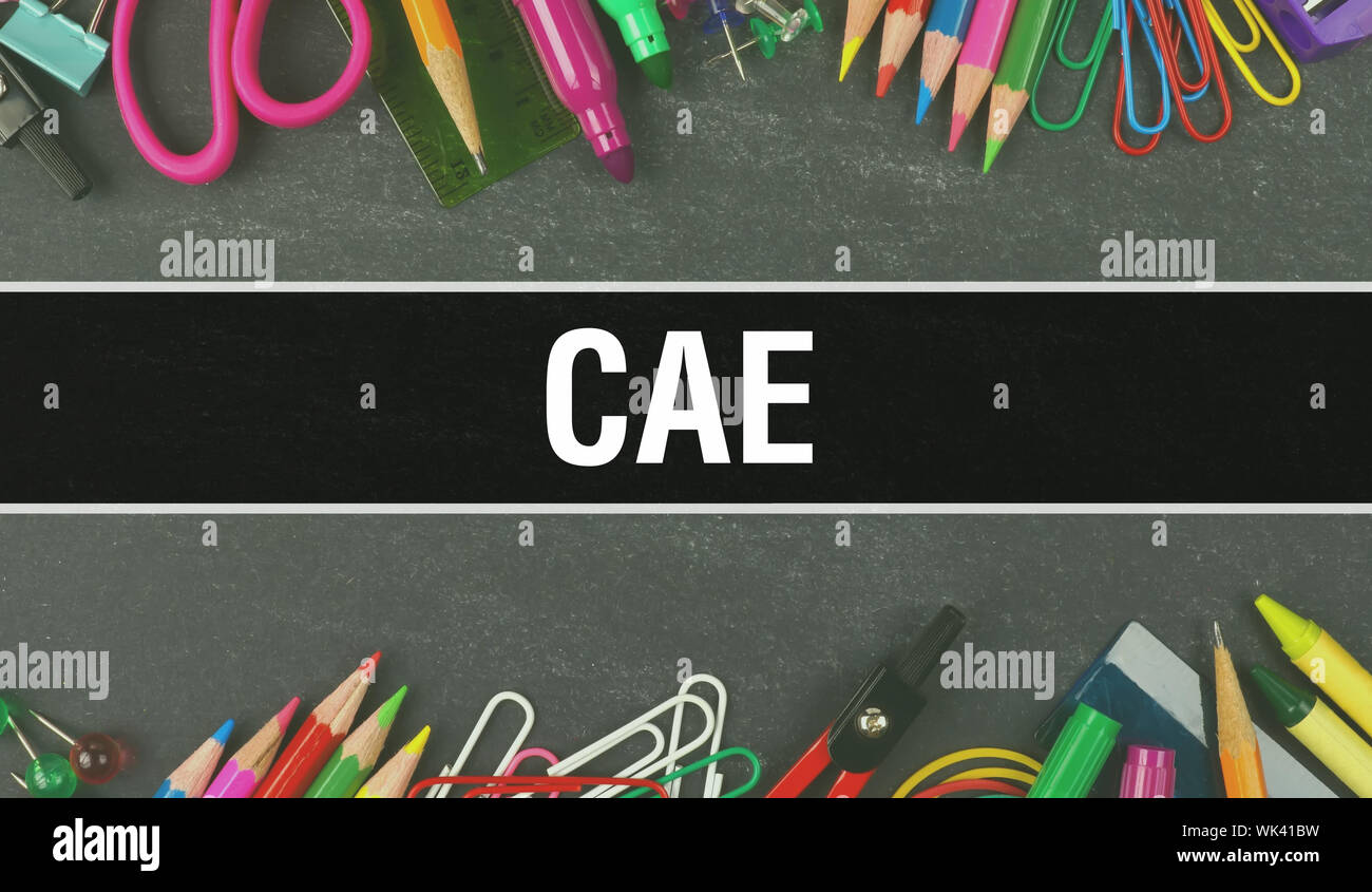 CAE text written on Education background of Back to School concept. CAE ...