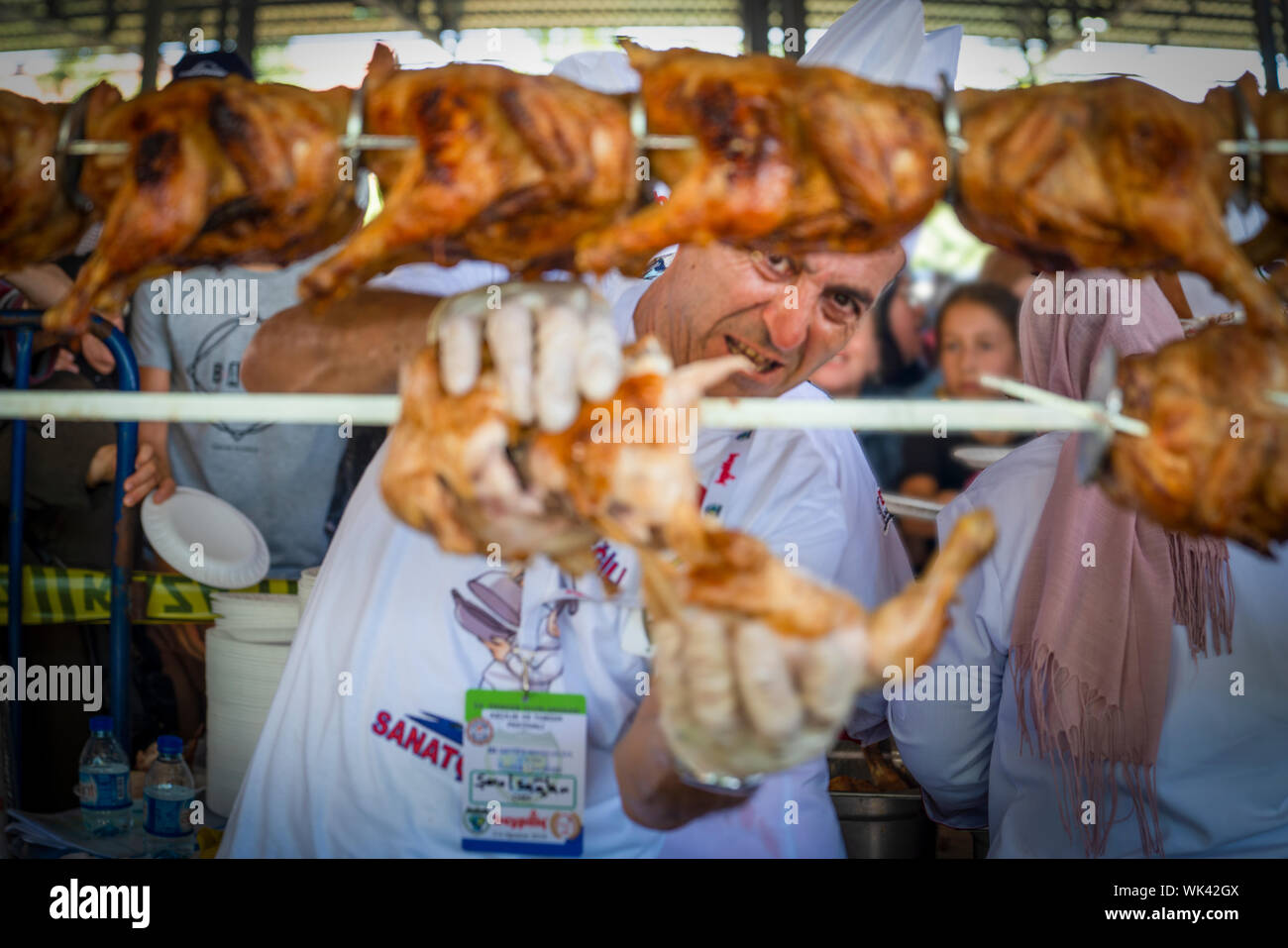 Mengen, Bolu / Turkey - August 03 2019 : Two little girls looking each ...