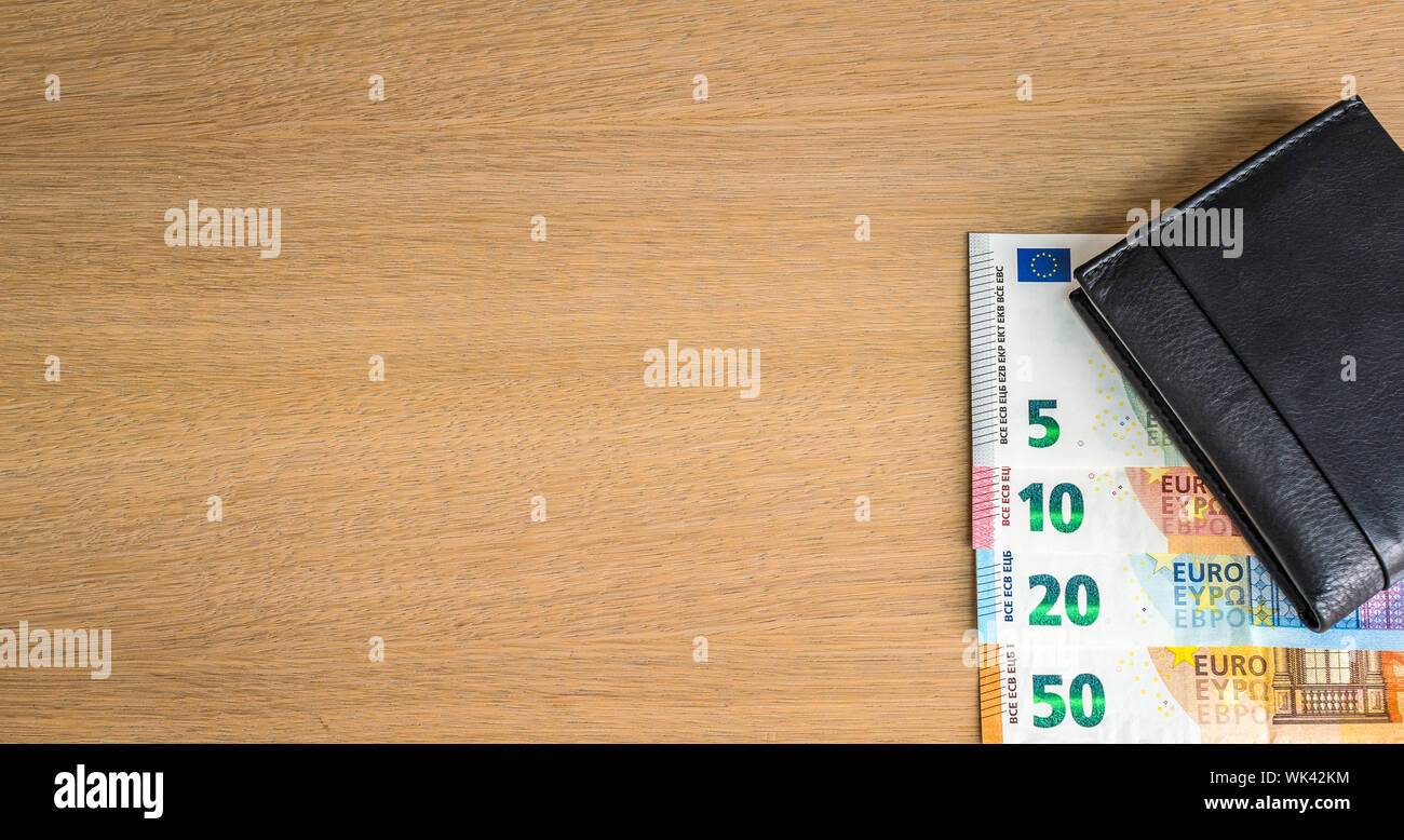 Euro Money, European banknotes and wallet Stock Photo - Alamy