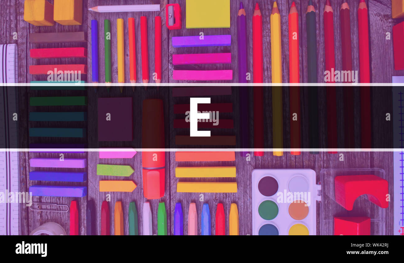 E text with Back to school wallpaper. E and School Education background ...