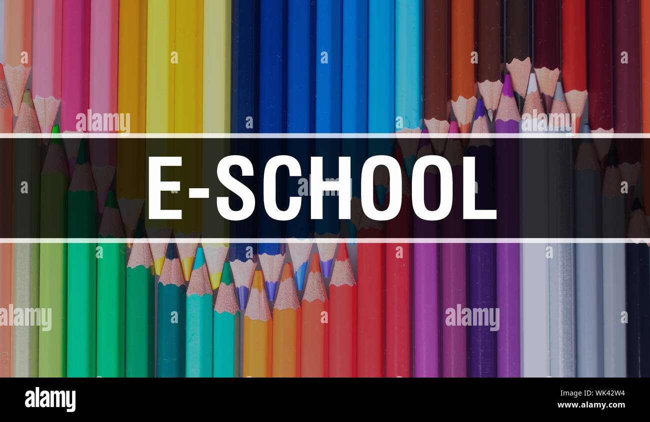 e-school concept illustration on Back to School banner with Education ...