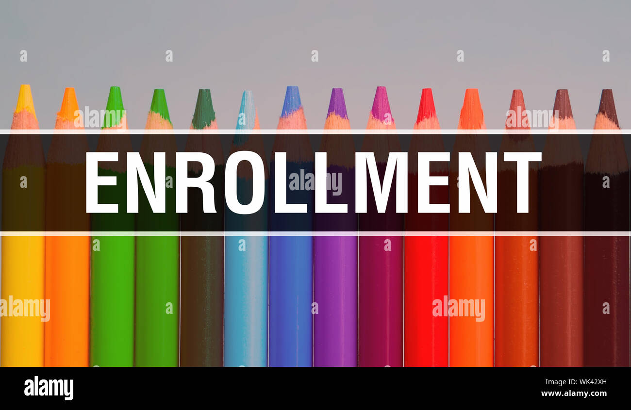 enrollment concept with education and back to school concept. Creative ...