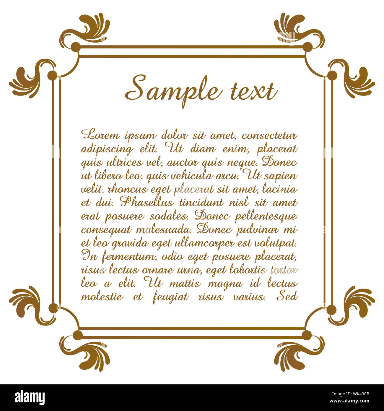 illustration of text template with floral frame Stock Photo - Alamy