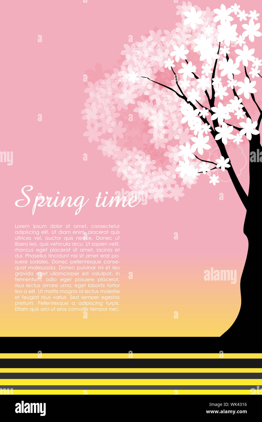 illustration of spring time card Stock Photo - Alamy