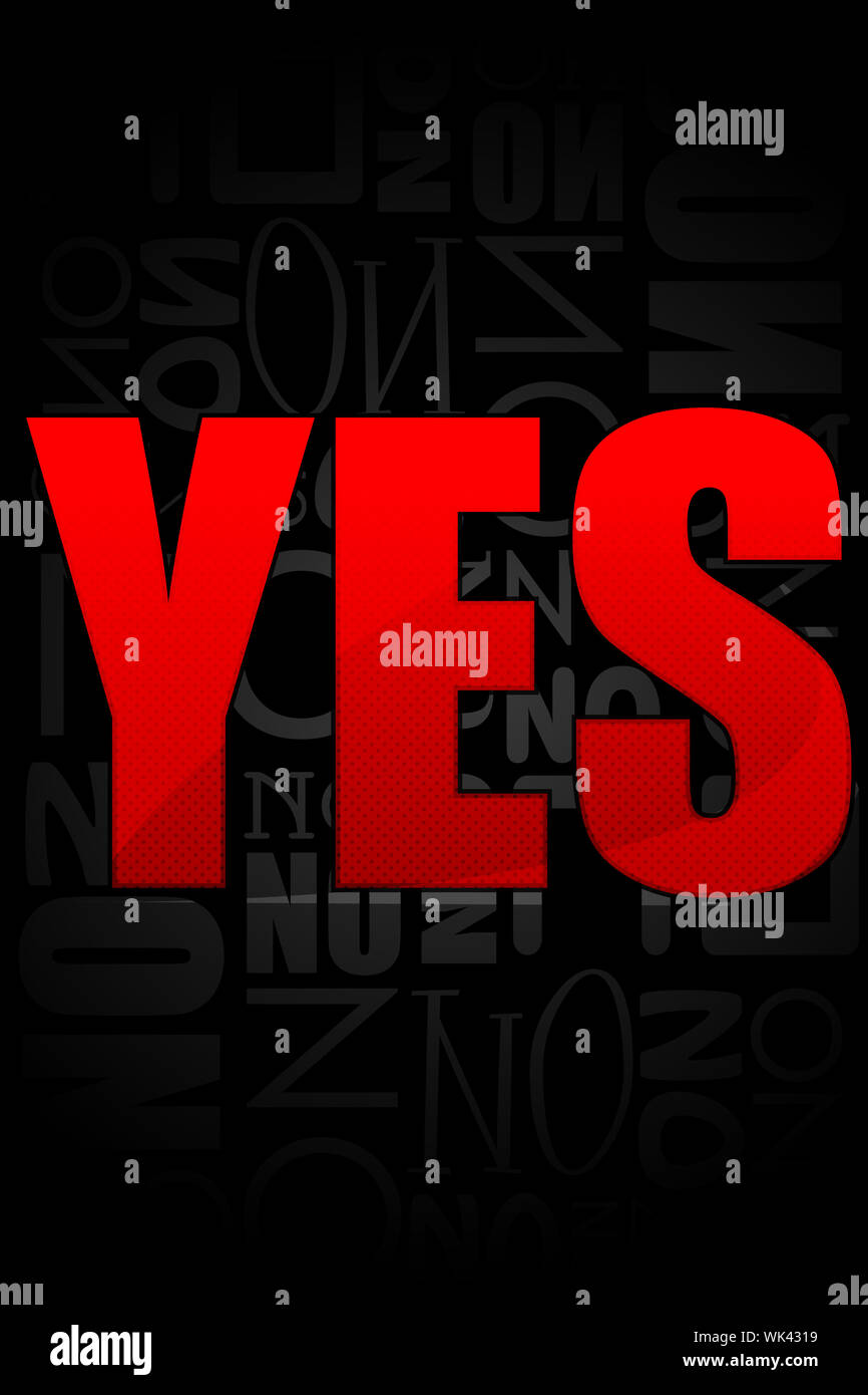 illustration of yes on no background Stock Photo - Alamy