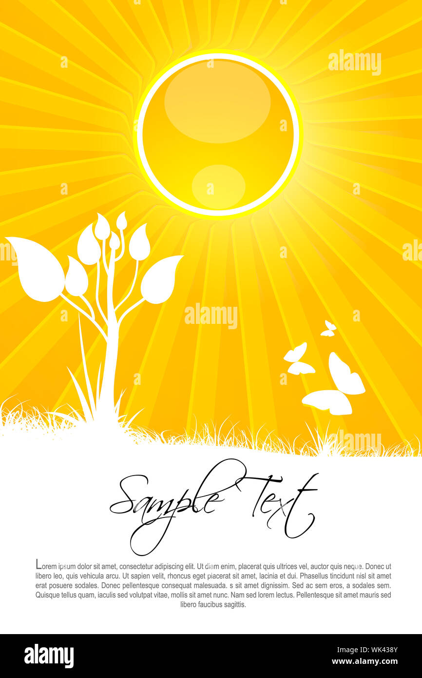 illustration of summer day with hot Stock Photo - Alamy