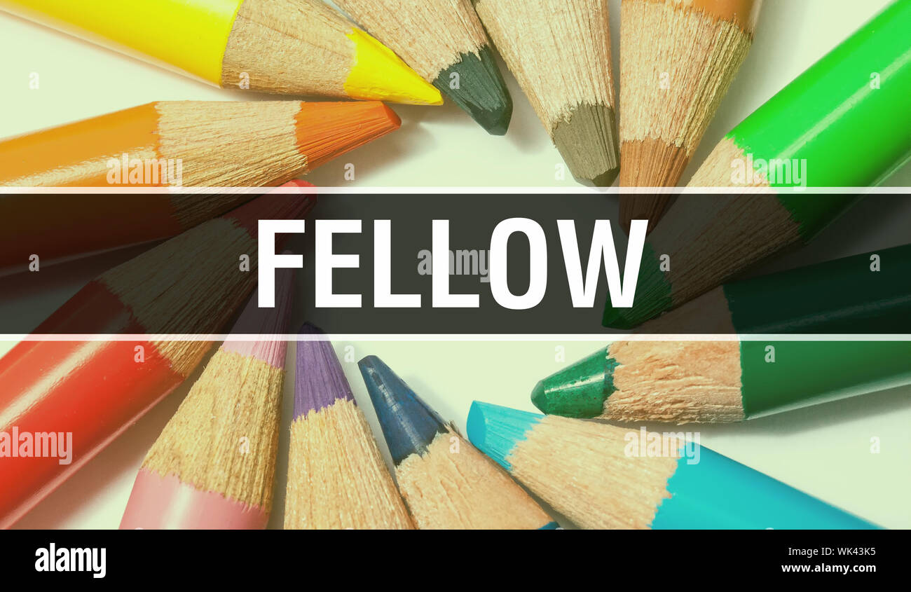 fellow concept banner with texture from colorful items of education ...