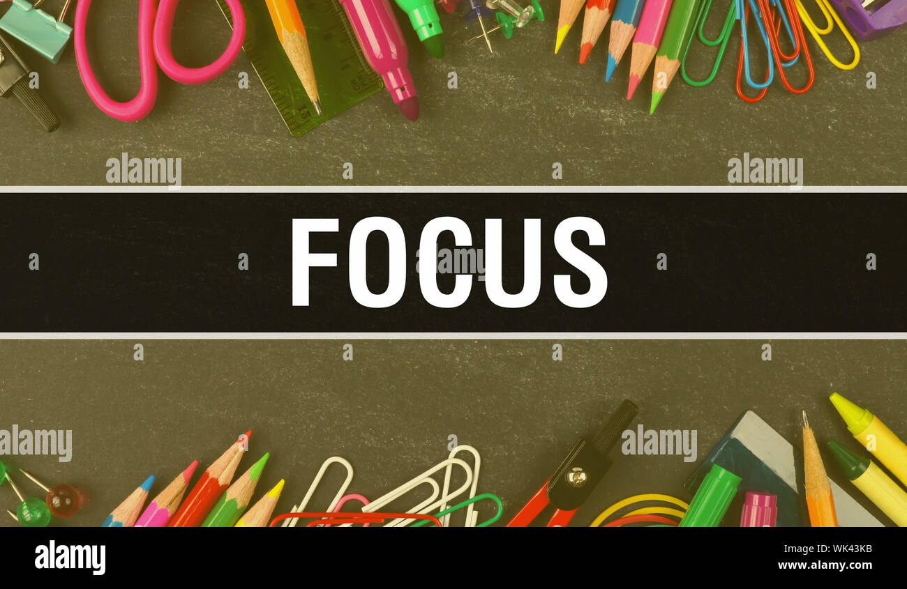 focus text written on Education background of Back to School concept ...