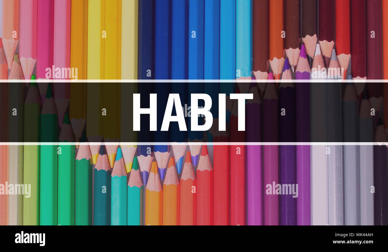 Habit concept illustration on Back to School banner with Education ...