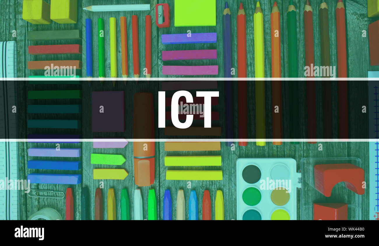 ICT text with Back to school wallpaper. ICT and School Education ...