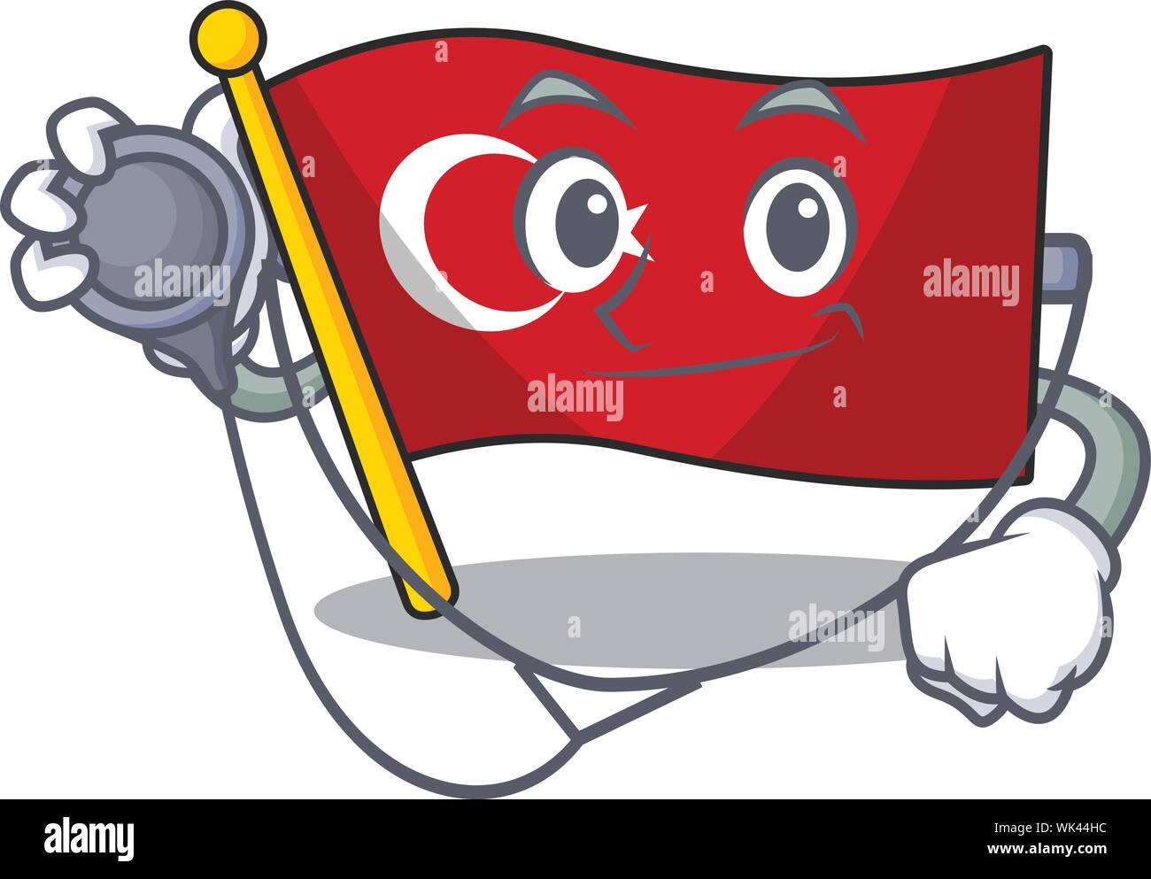 Doctor flag turkey character on shaped cartoon Stock Vector Image & Art ...