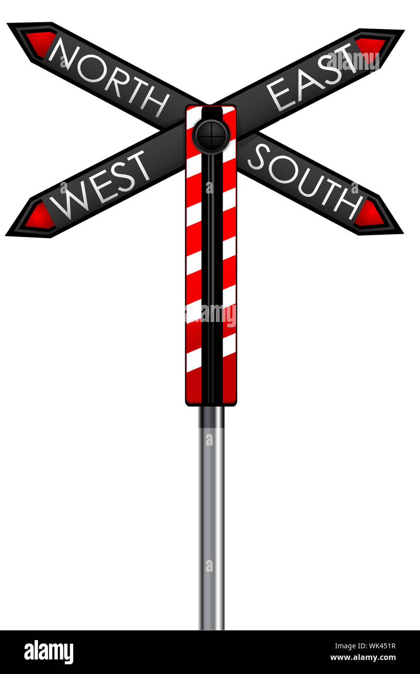 illustration of signpost on white background Stock Photo - Alamy