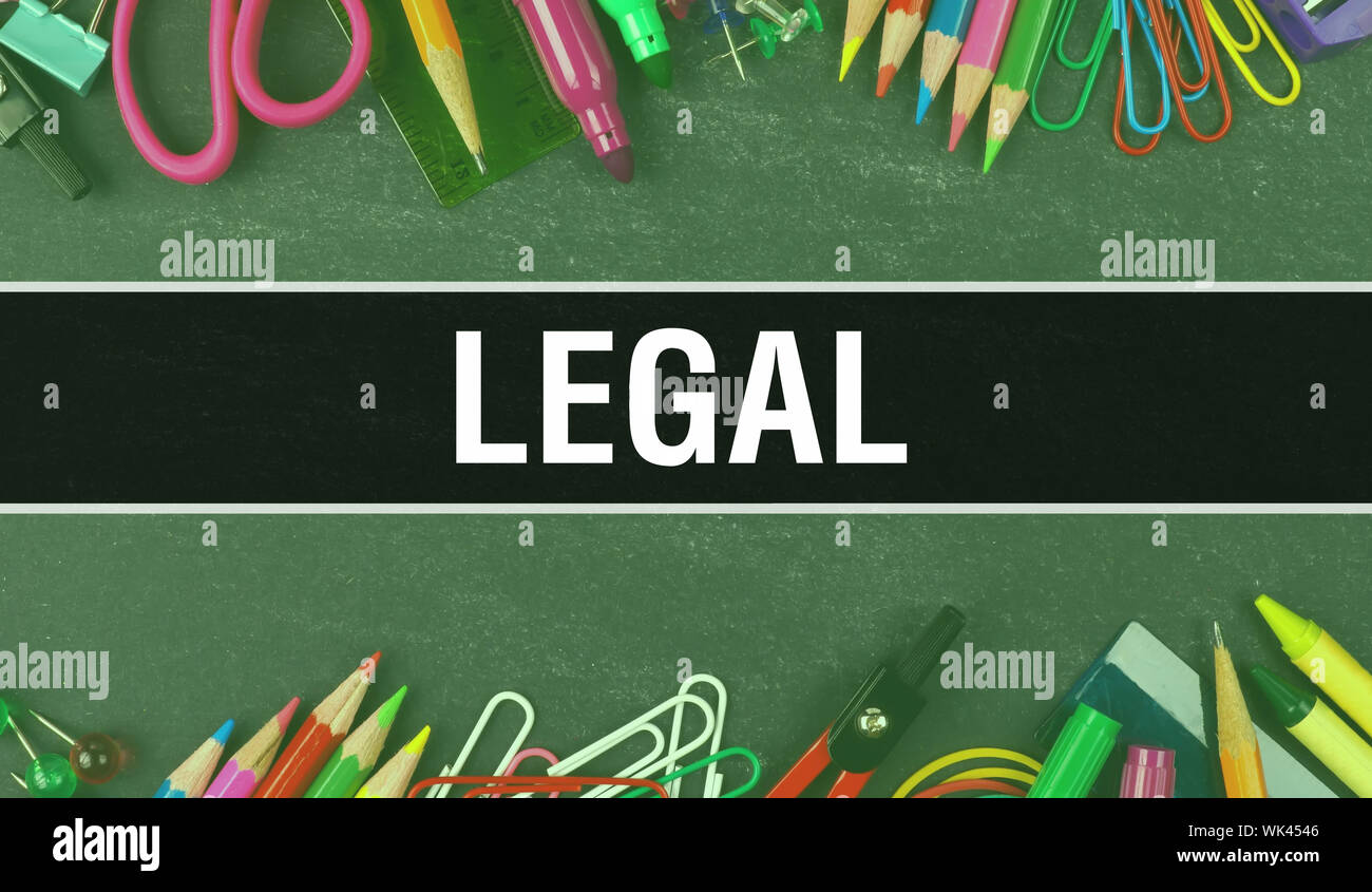 Legal text written on Education background of Back to School concept ...