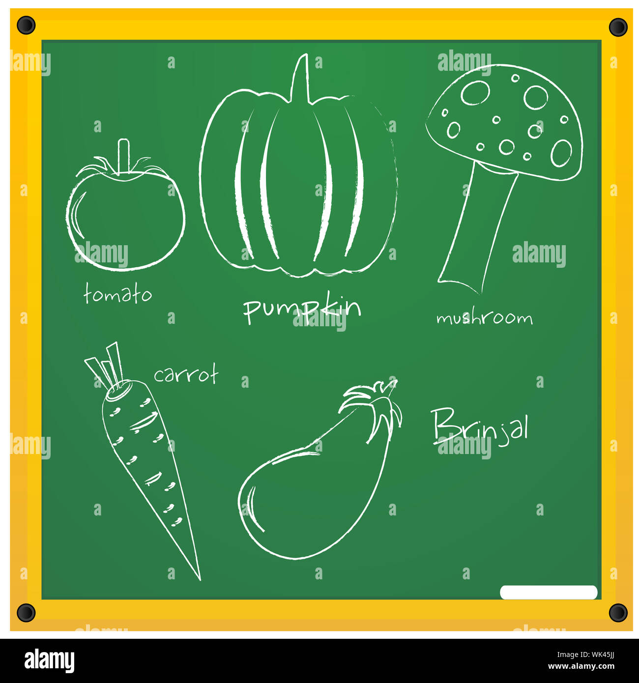 illustration of vegetable sketch on board Stock Photo - Alamy