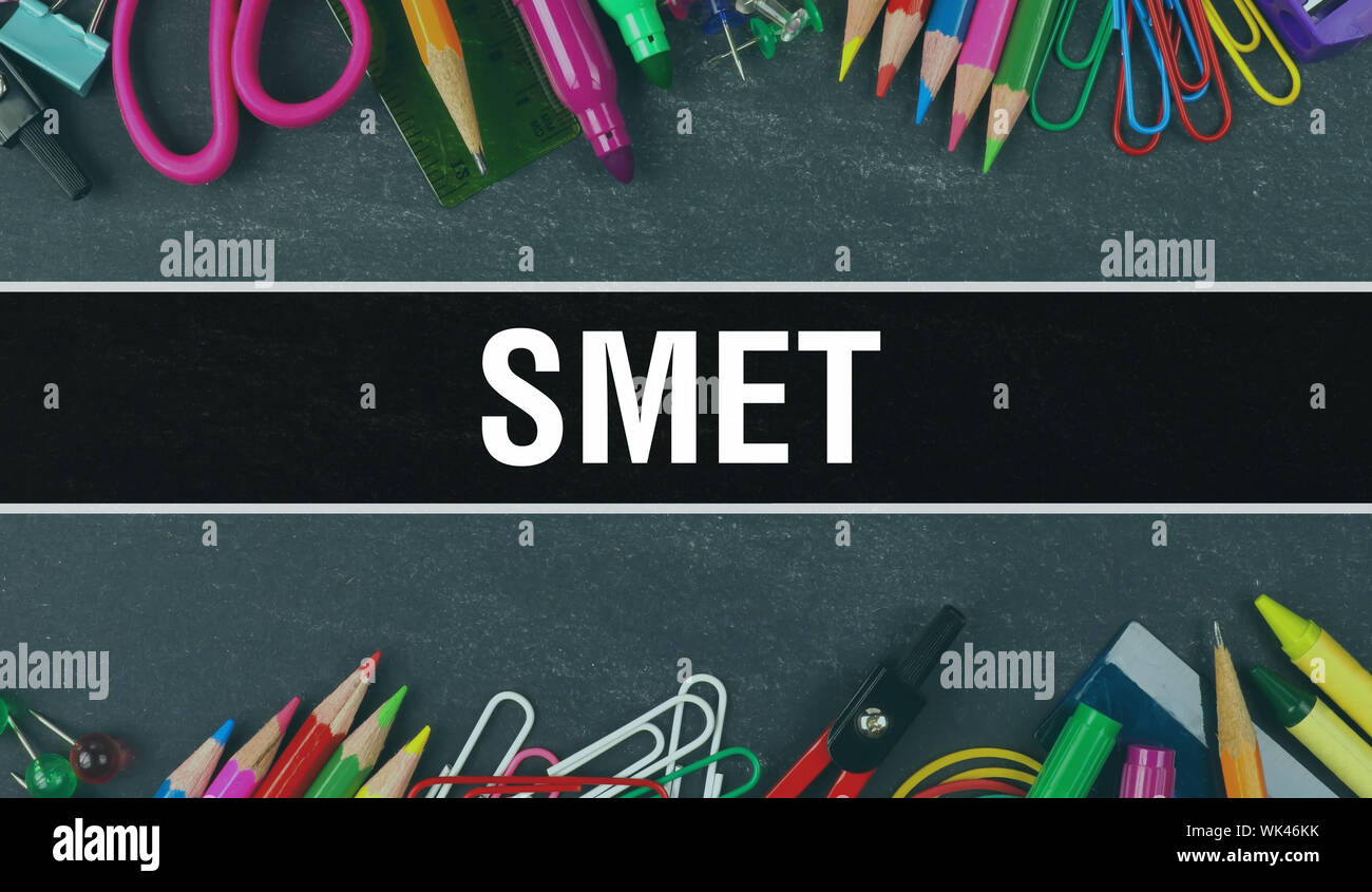 SMET text written on Education background of Back to School concept ...