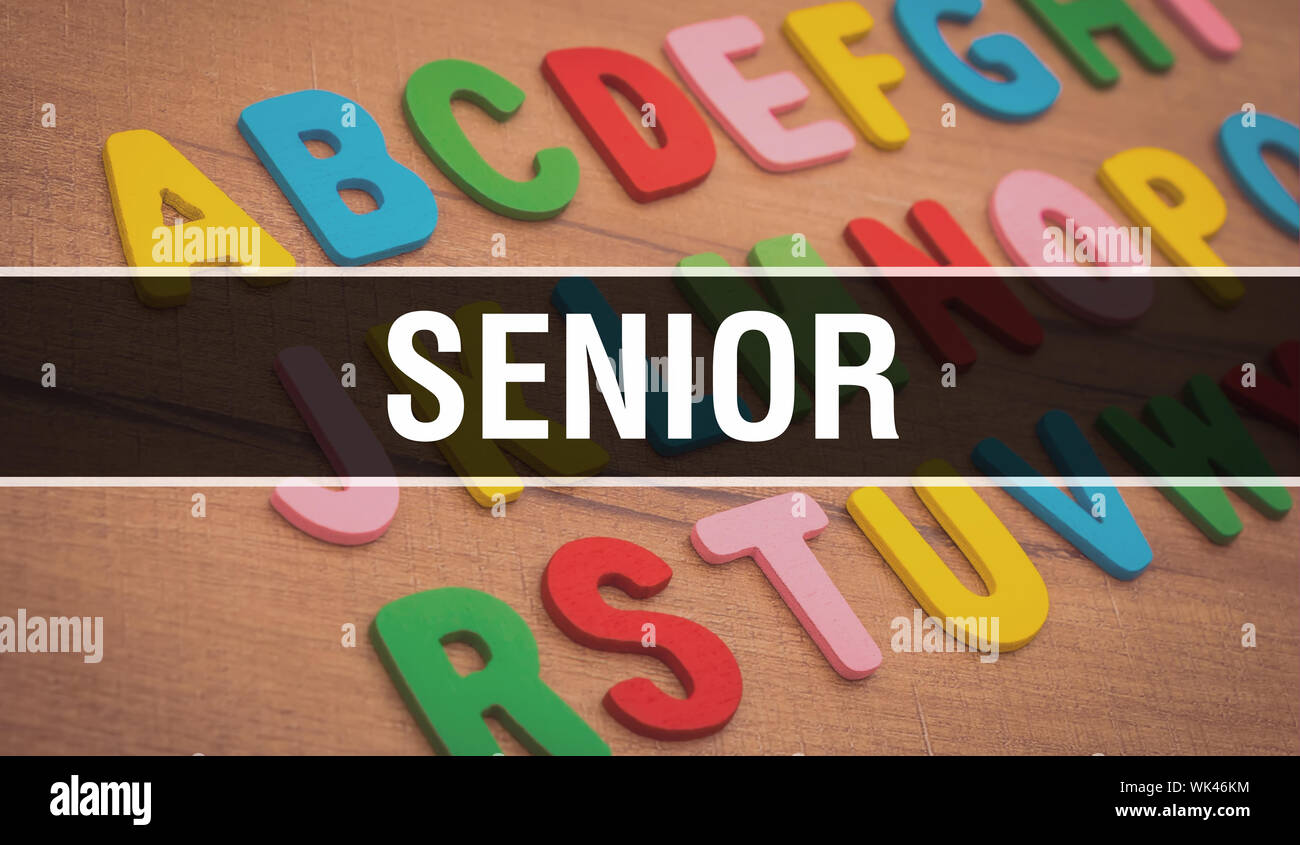 Senior with Back to school Education concept background. Abstract ...
