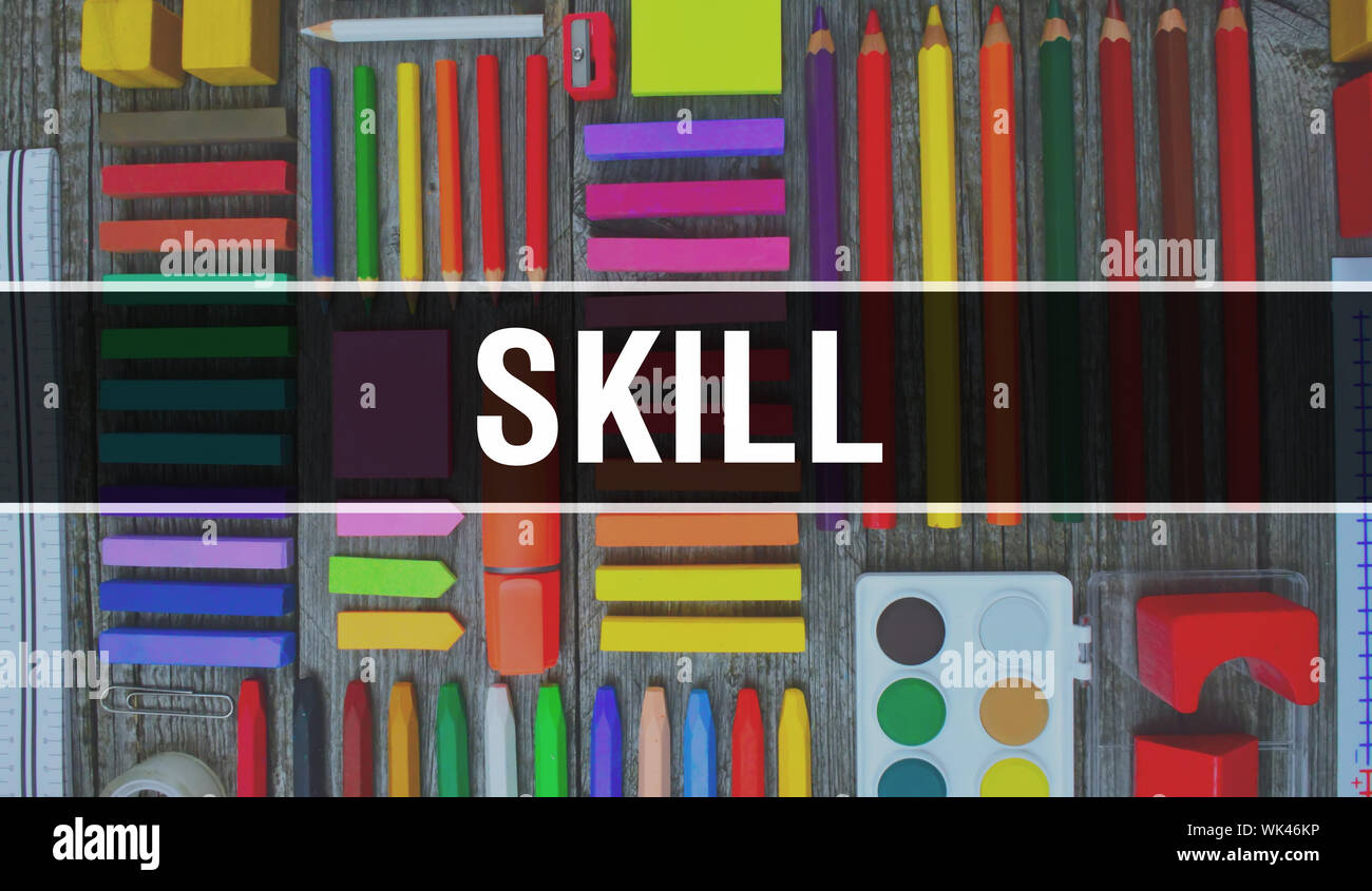 Skill text with Back to school wallpaper. Skill and School Education ...