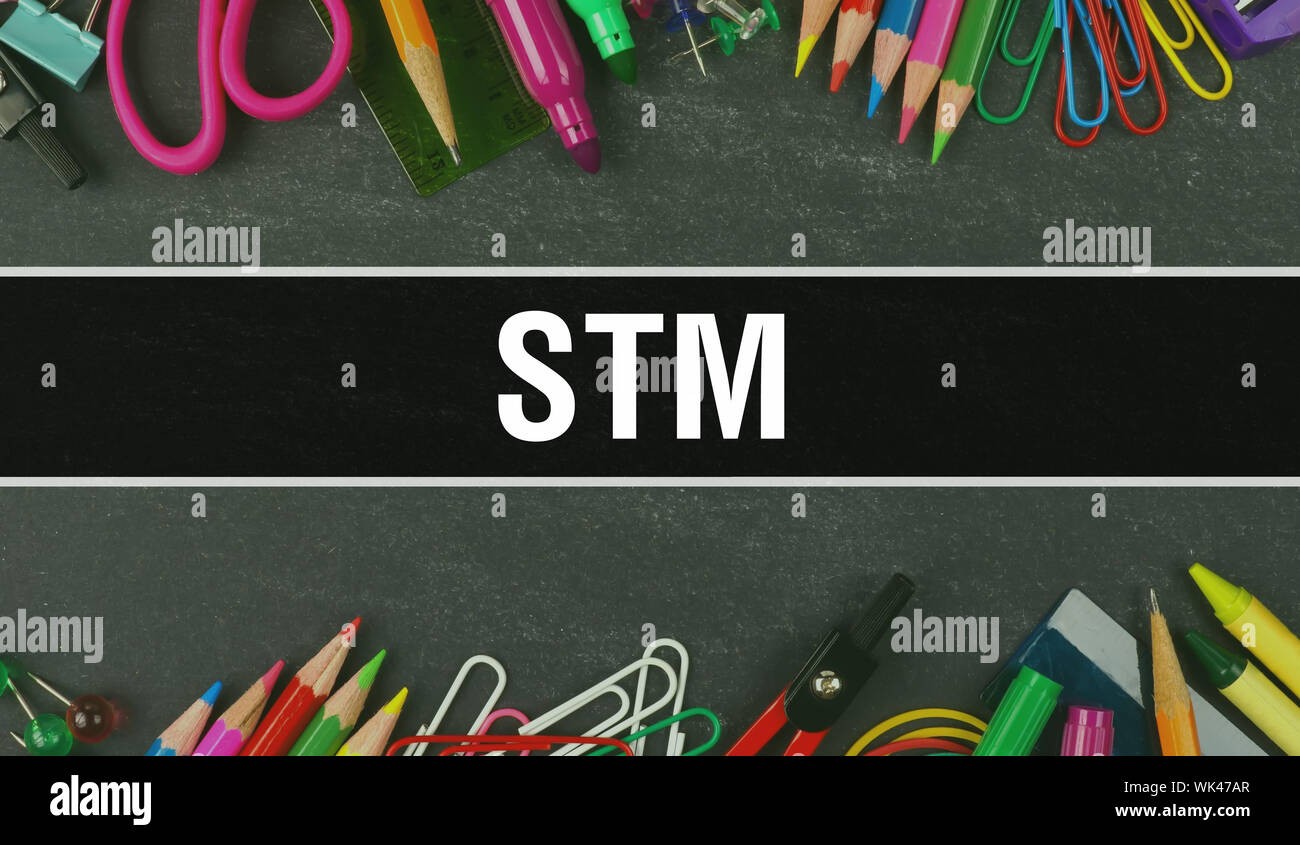 STM text written on Education background of Back to School concept. STM ...