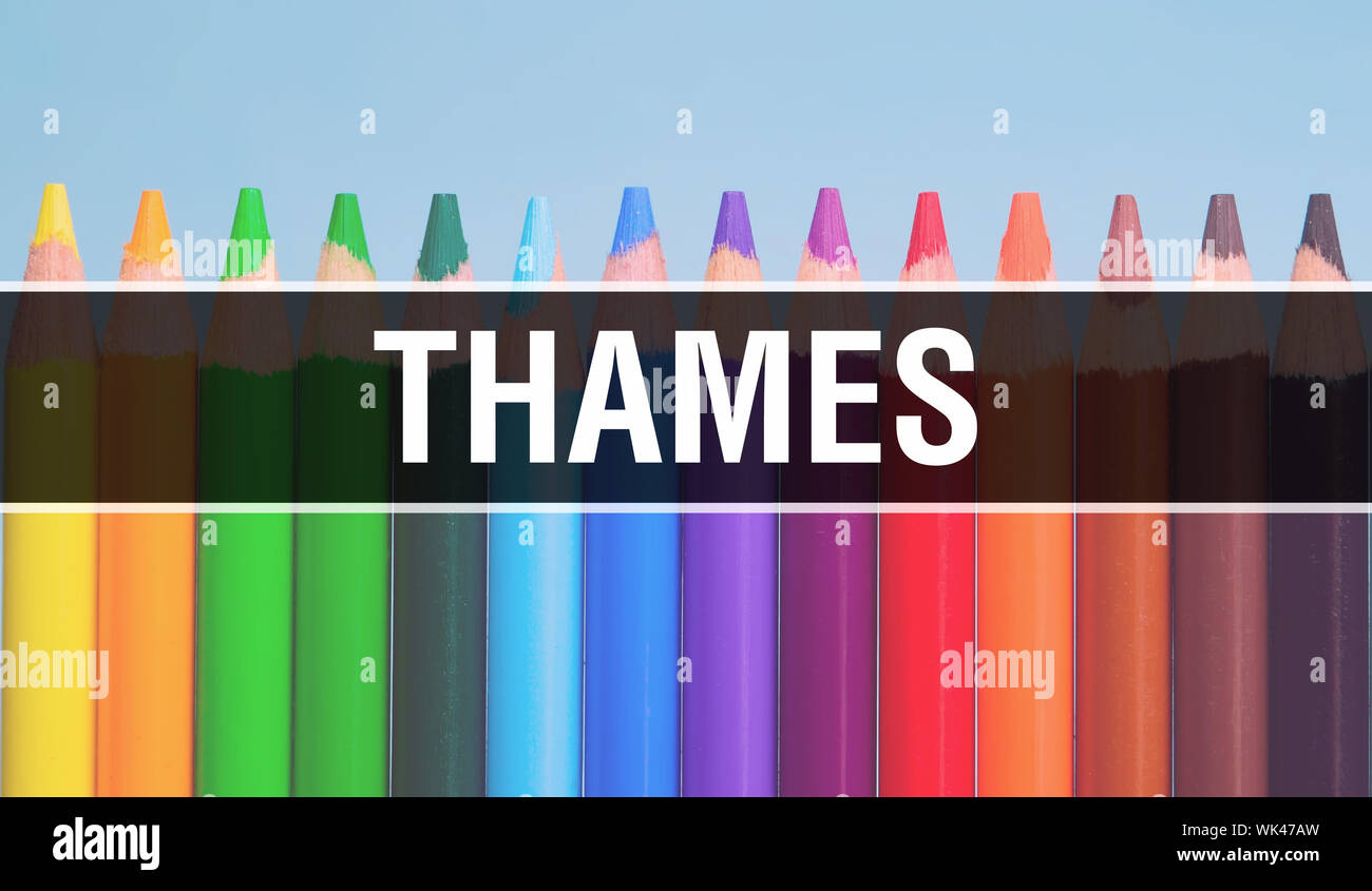 THAMES concept with education and back to school concept. Creative ...