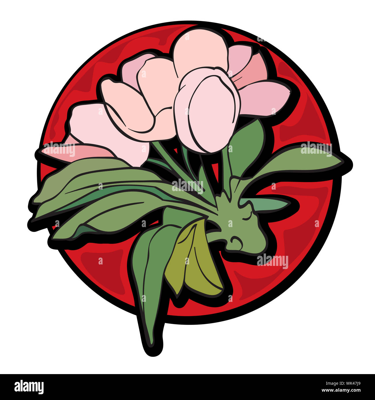 Apple tree flower clip art isolated on white Stock Photo - Alamy