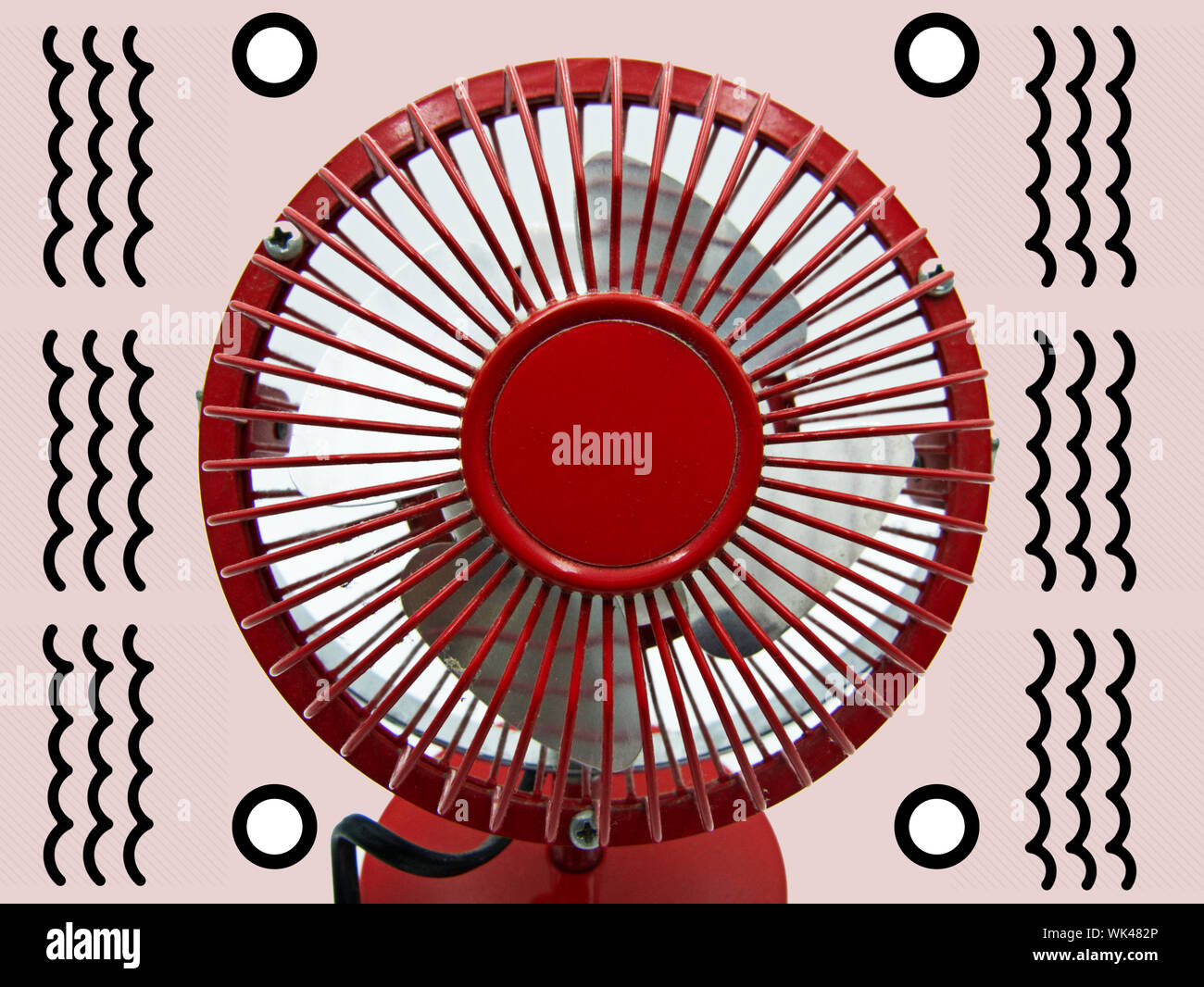 Desk air fan. Device for conditioning room. Zine culture style Desk air ...