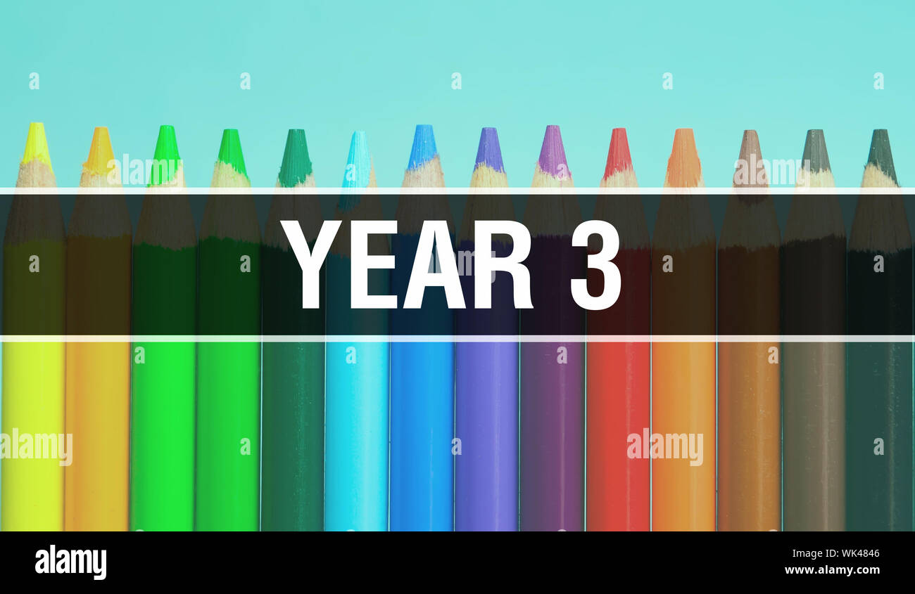 Year 3 concept with education and back to school concept. Creative ...