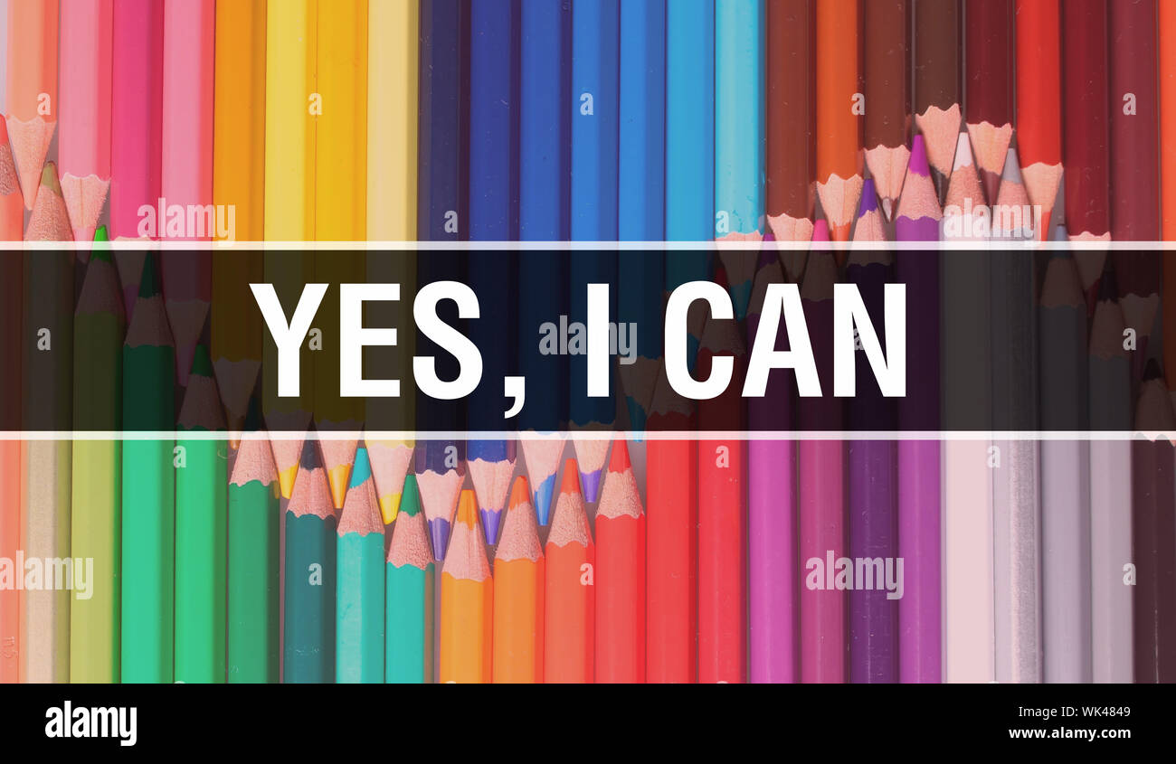 Yes, I Can concept illustration on Back to School banner with Education ...