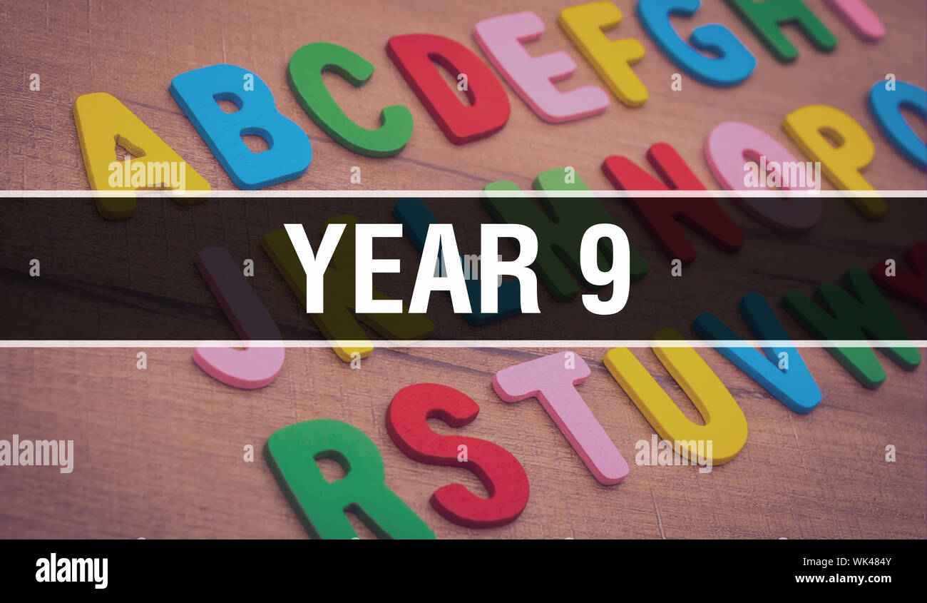 Year 9 with Back to school Education concept background. Abstract ...