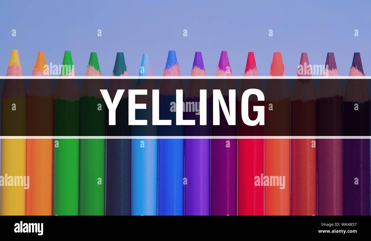 yelling concept with education and back to school concept. Creative ...