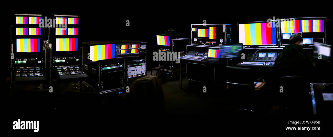 TV studio for filming programs and news Stock Photo - Alamy