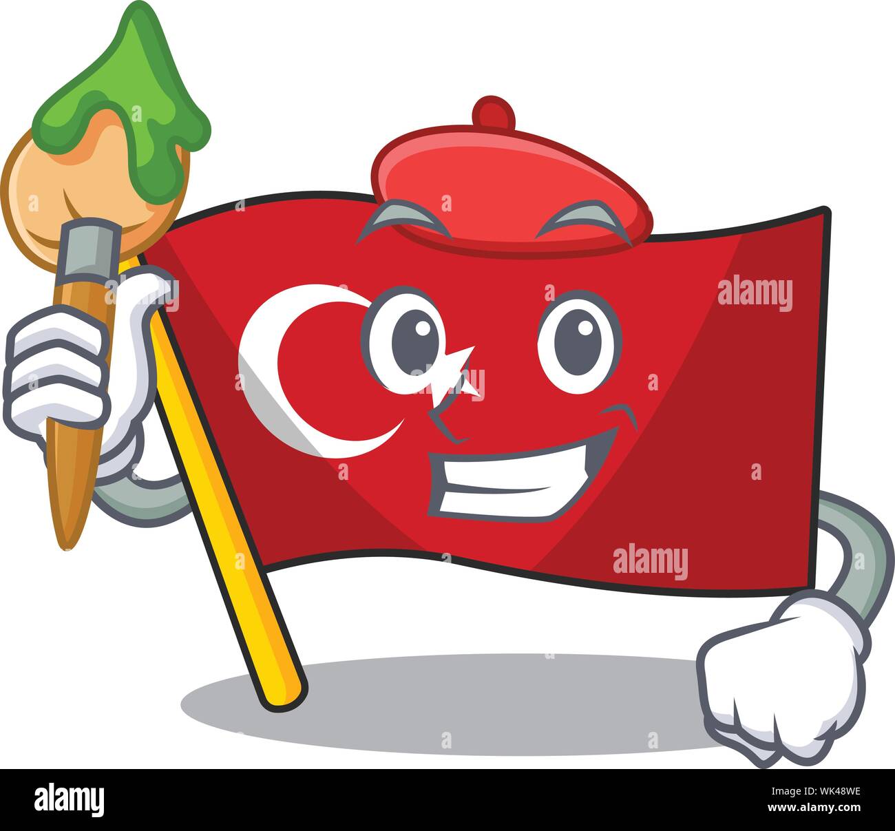 Artist flag turkey character on shaped cartoon Stock Vector Image & Art ...