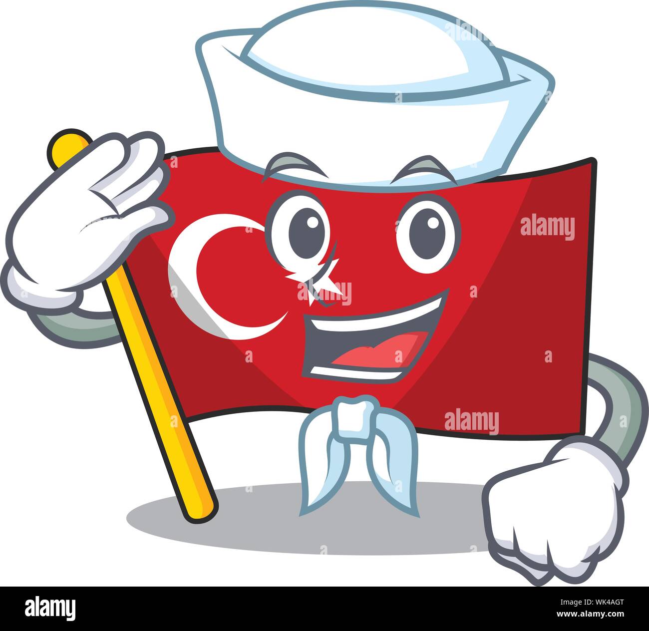 Sailor flag turkey character on shaped cartoon Stock Vector Image & Art ...
