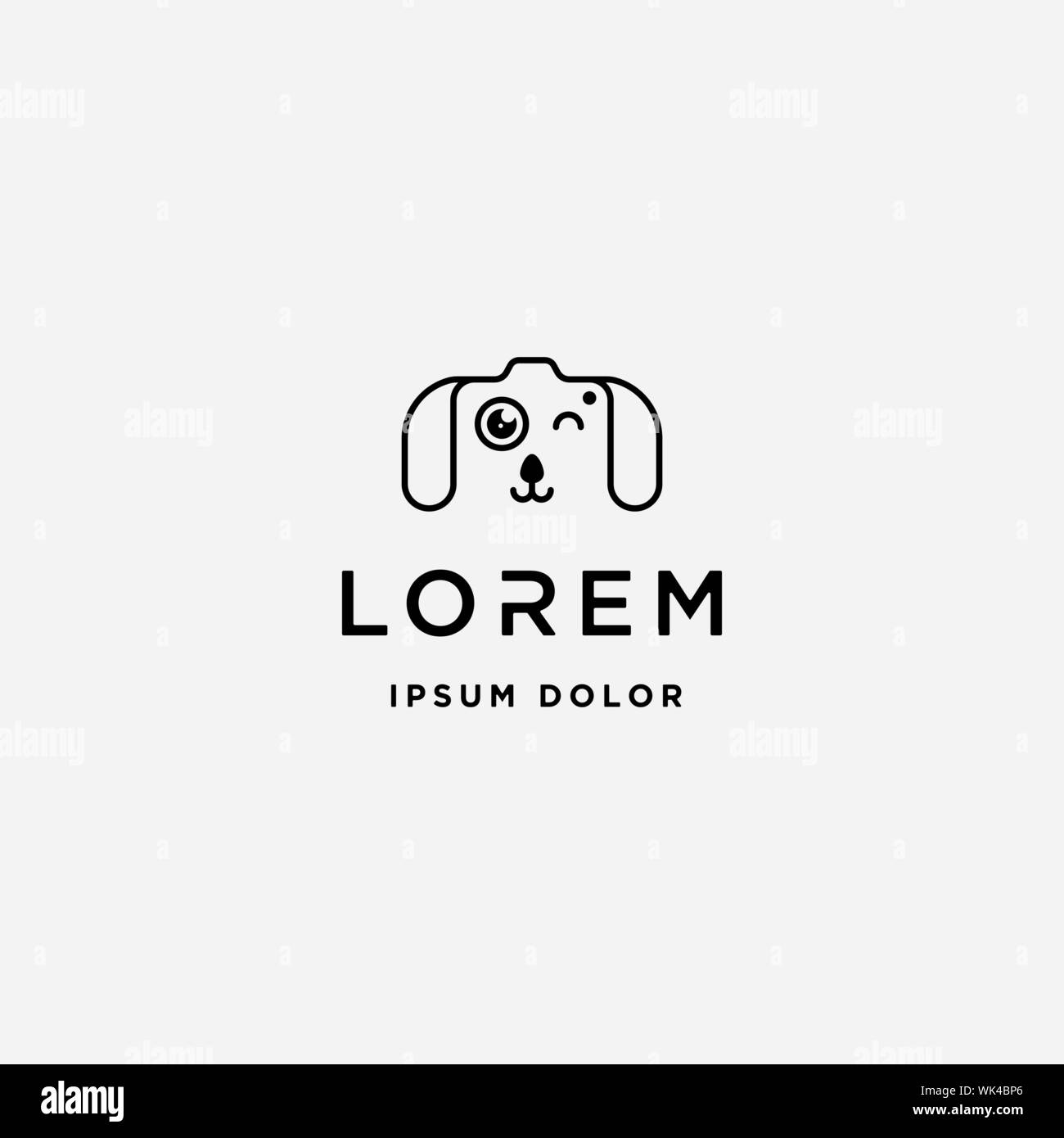 Dog Paw Camera Logo Template Vector Design Symbol Stock Vector Image ...