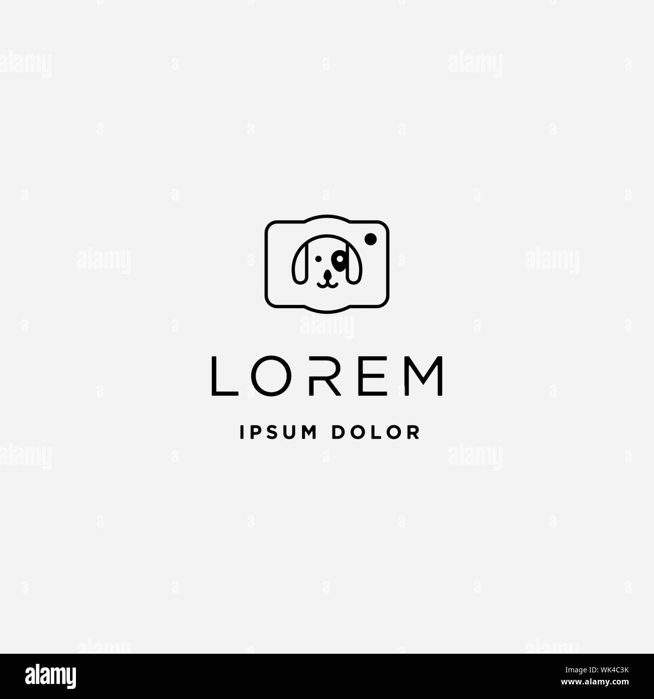 Dog Paw Camera Logo Template Vector Design Symbol Stock Vector Image ...