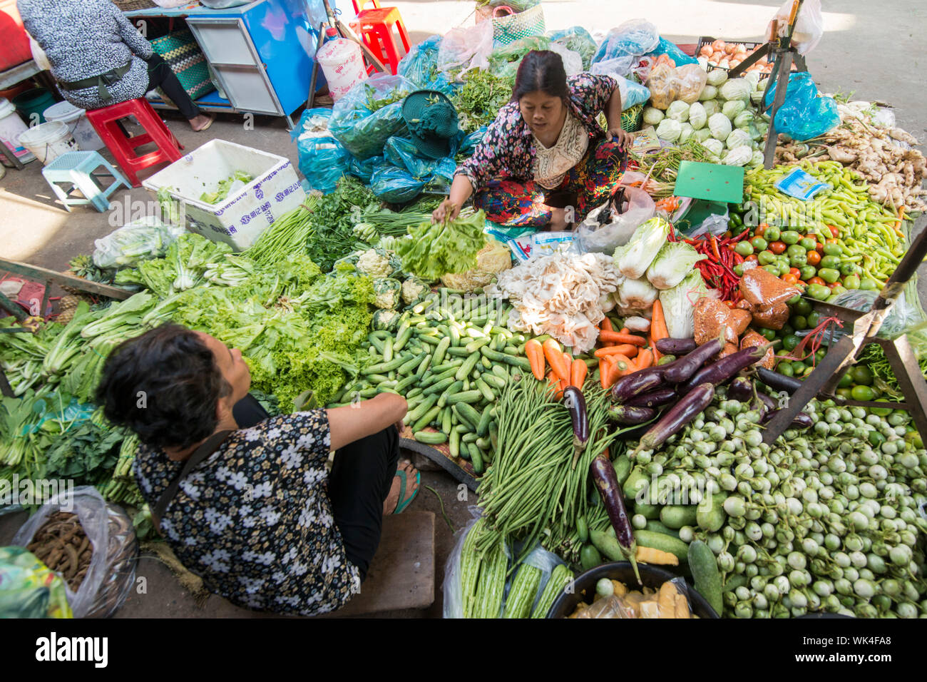 Vegetable Market In Cambodia