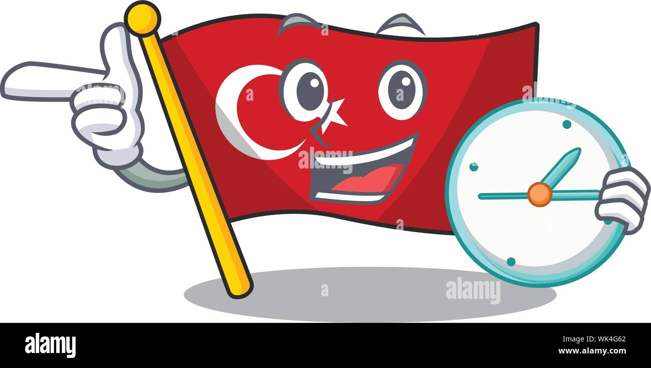 With clock flag turkey isolated in the cartoon Stock Vector Image & Art ...
